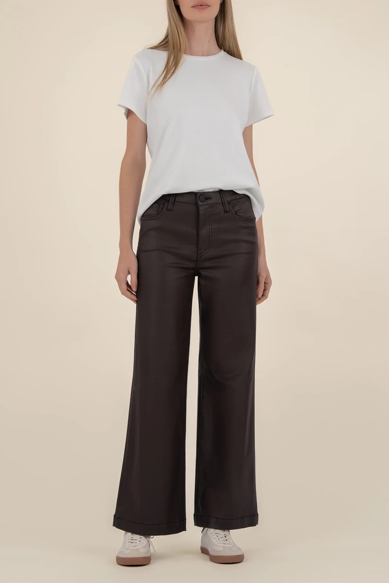 Meg Coated High Rise Wide Leg Chocolate – Edie Boutique