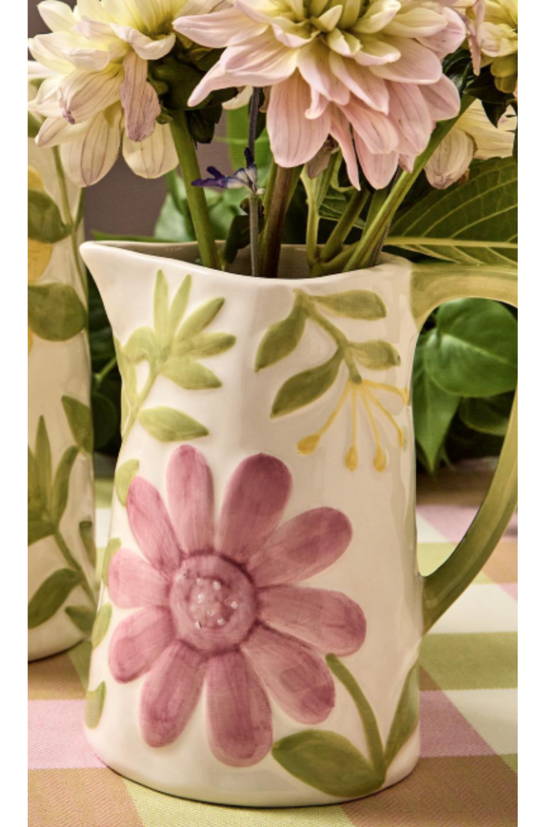 Small Hand-Painted Floral Pitcher – Edie Boutique